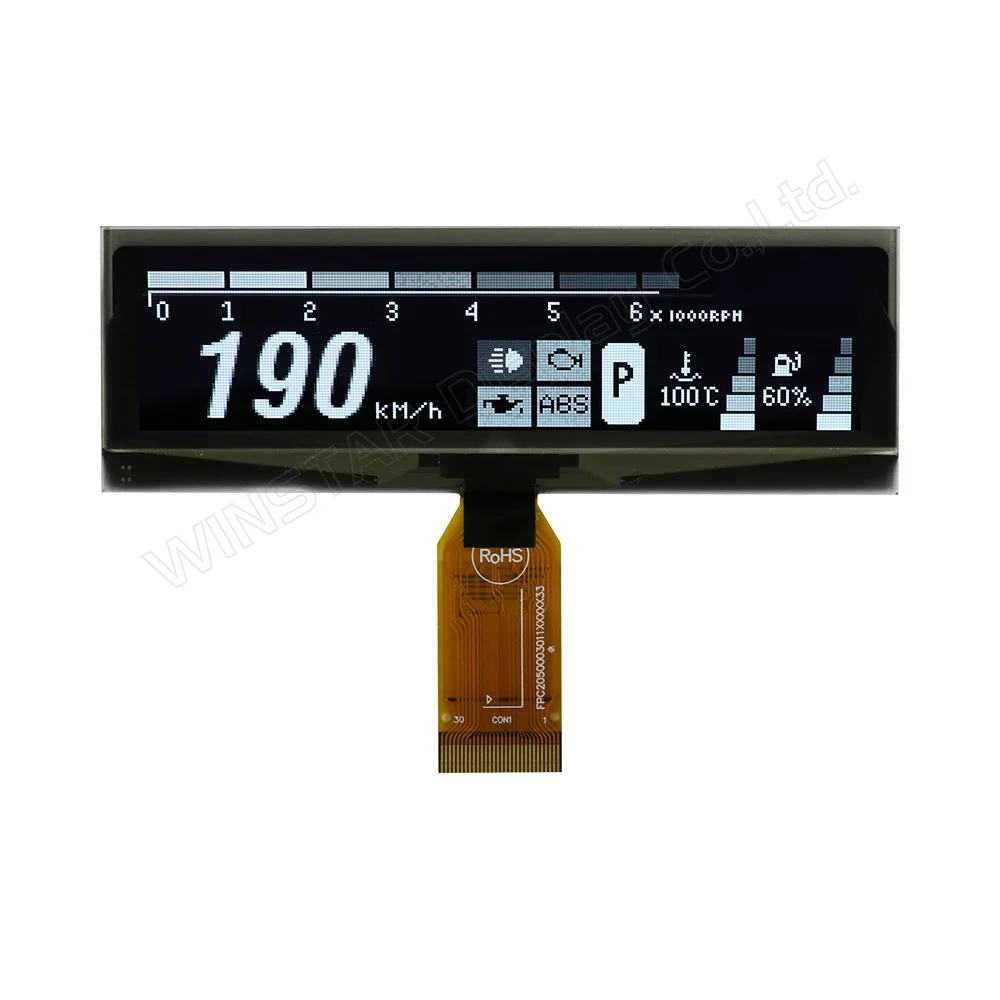 3.55" 256x64 COG OLED Display with Grayscale Support - WEO025664D for ...