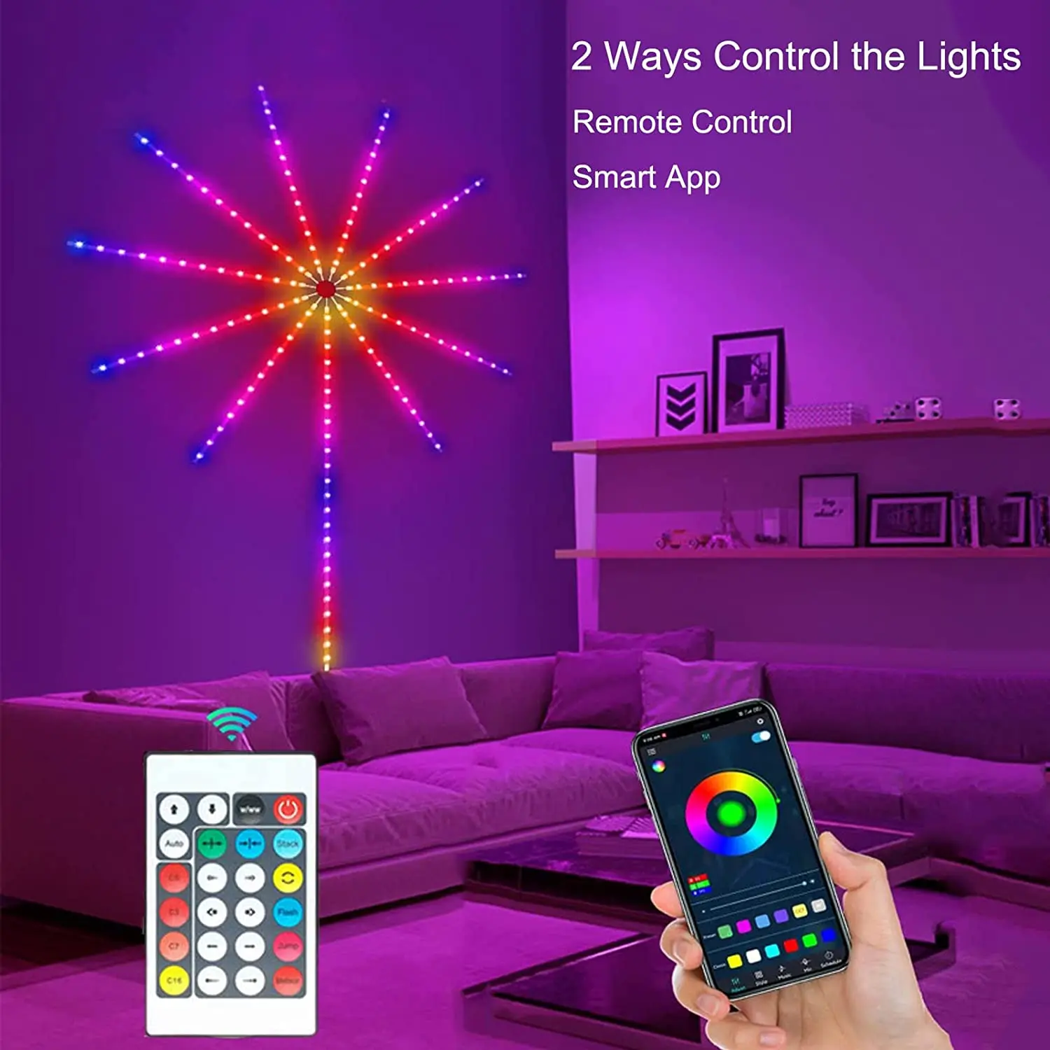 5050 Led RGB Fireworks Light - Smart Indoor Decor Solutions