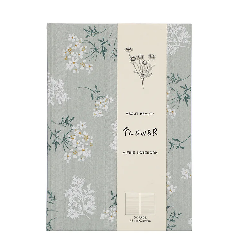 Fresh Flower Hand Ledger Cloth Faced Notebook Creative Hardbound ...