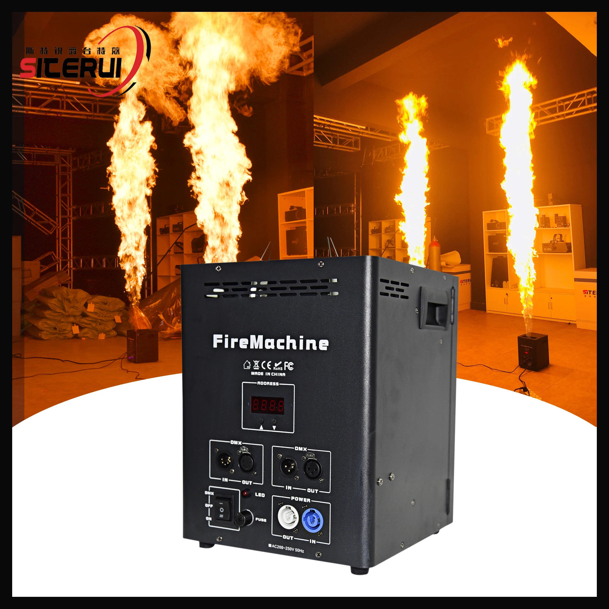 Siterui Sfx 200w Double Head Fire Machine Dmx,Two Igiter Fire Jet ...