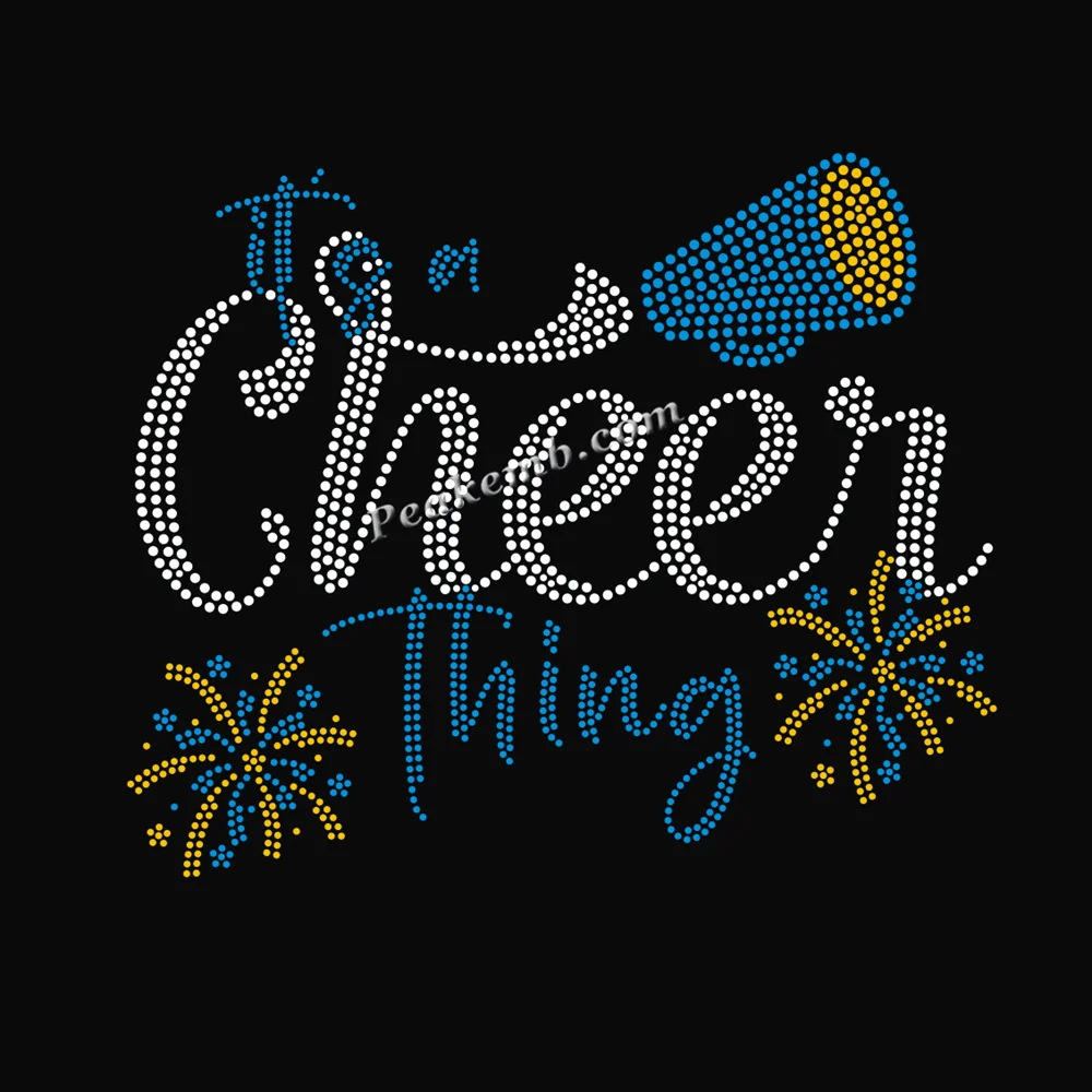 All Kinds of Cheerleading Cheer Iron on Rhinestone Heat Transfer Motif ...