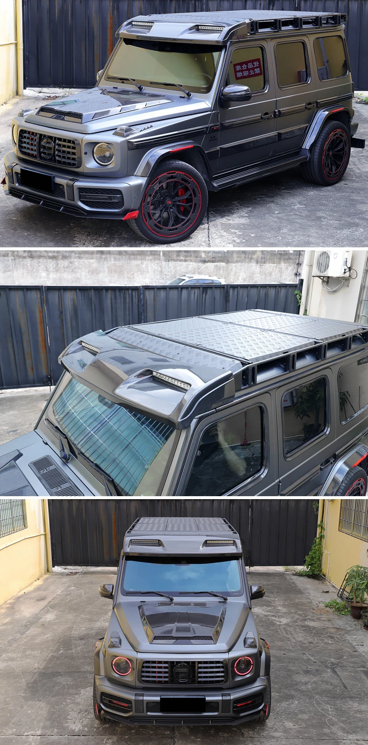 G Class W463 Roof Spoiler With Light For G Class W463 G63 G500 G55 Off Road Spoiler Wings Carbon ...