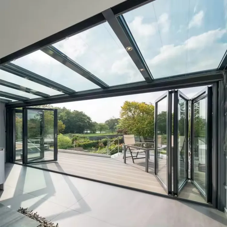 China Customized Aluminium Door Folding Bifold Patio Doors Tempered ...