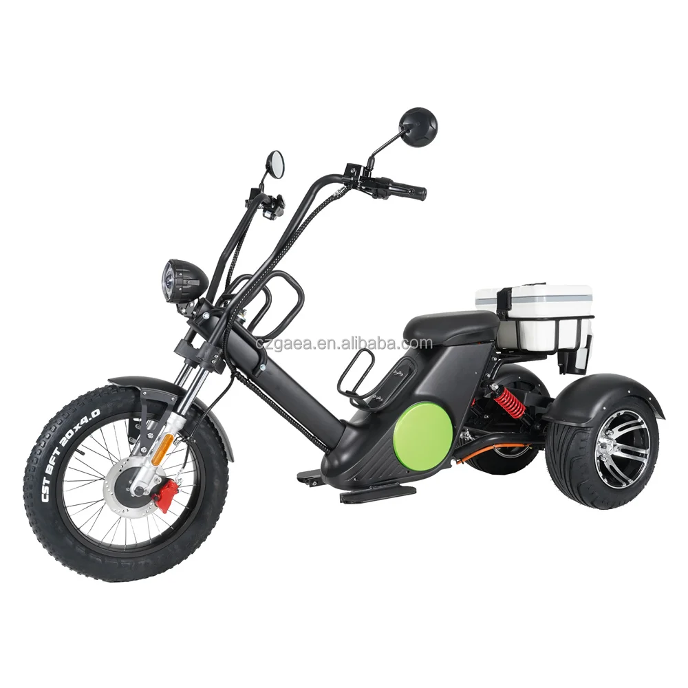GaeaCycle M6G 3 Wheels 2000W Full Suspension Chopper Style Electric ...