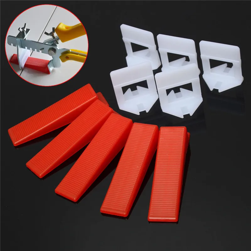 Plastic Tile Accessories Leveling System Including Clips and Wedges for ...