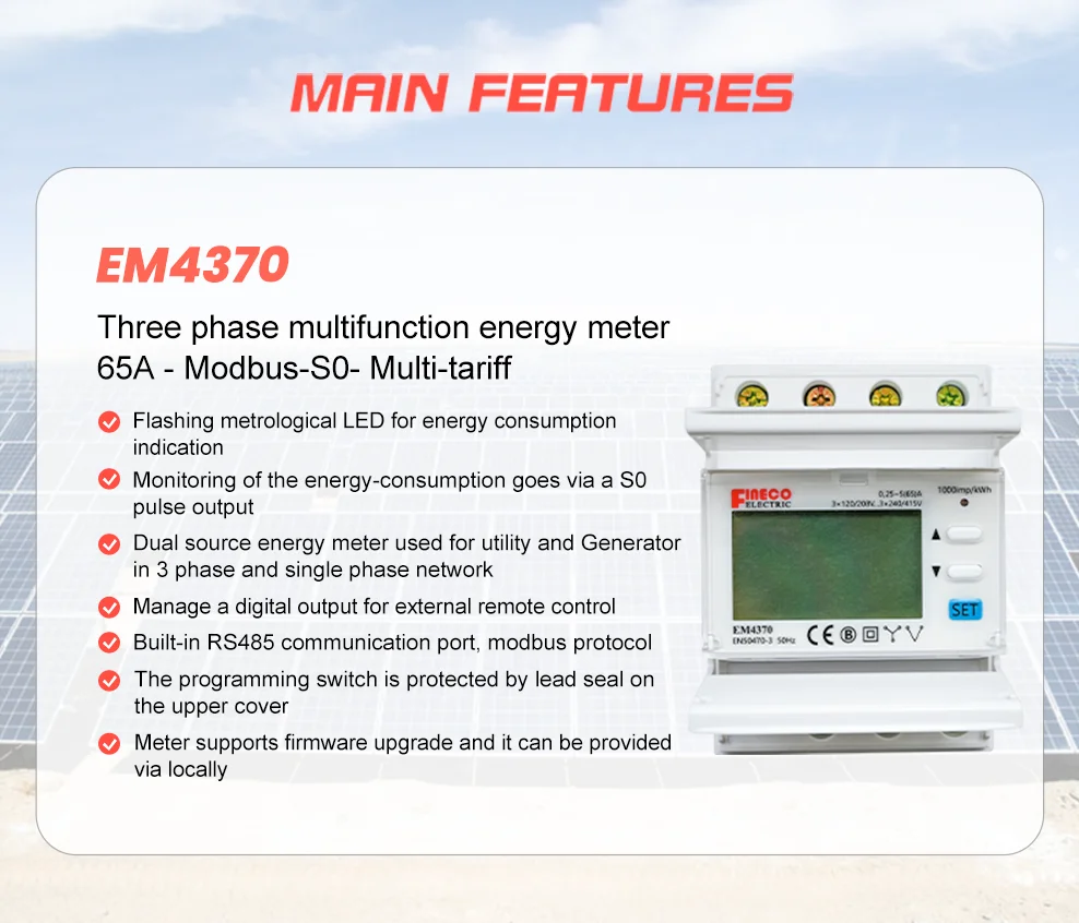Em4370 5(65)a 3 Phase Smart Kwh Meter Price - Buy 3 Phase Kwh Meter,Kwh ...