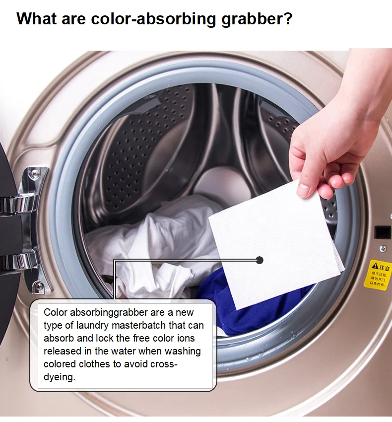 Adsorptive Laundry Color Grabber Dye Trapping Sheets Fabric For Washing ...