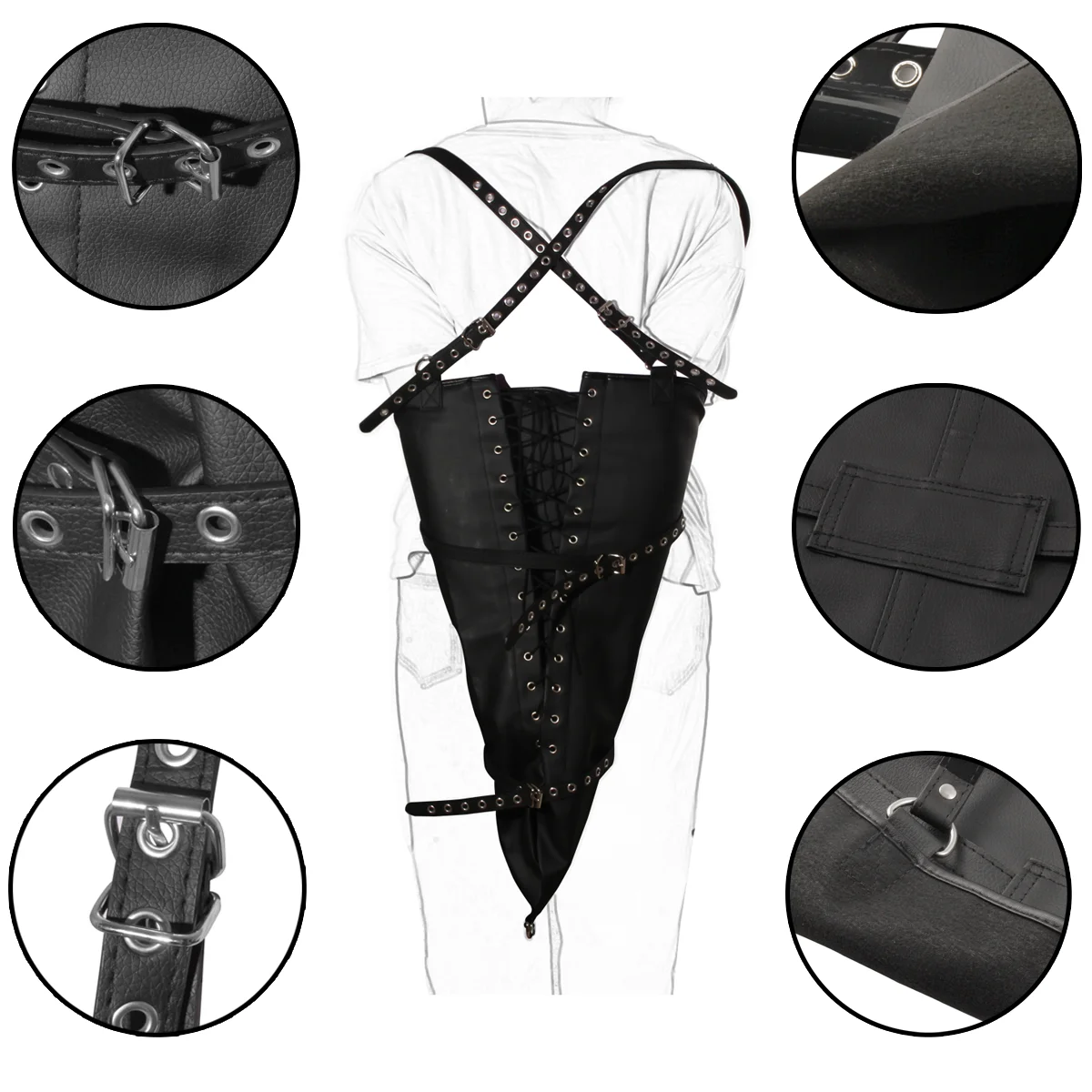 SM Reflexive Straitjacket - Leather Bondage Game for Couples