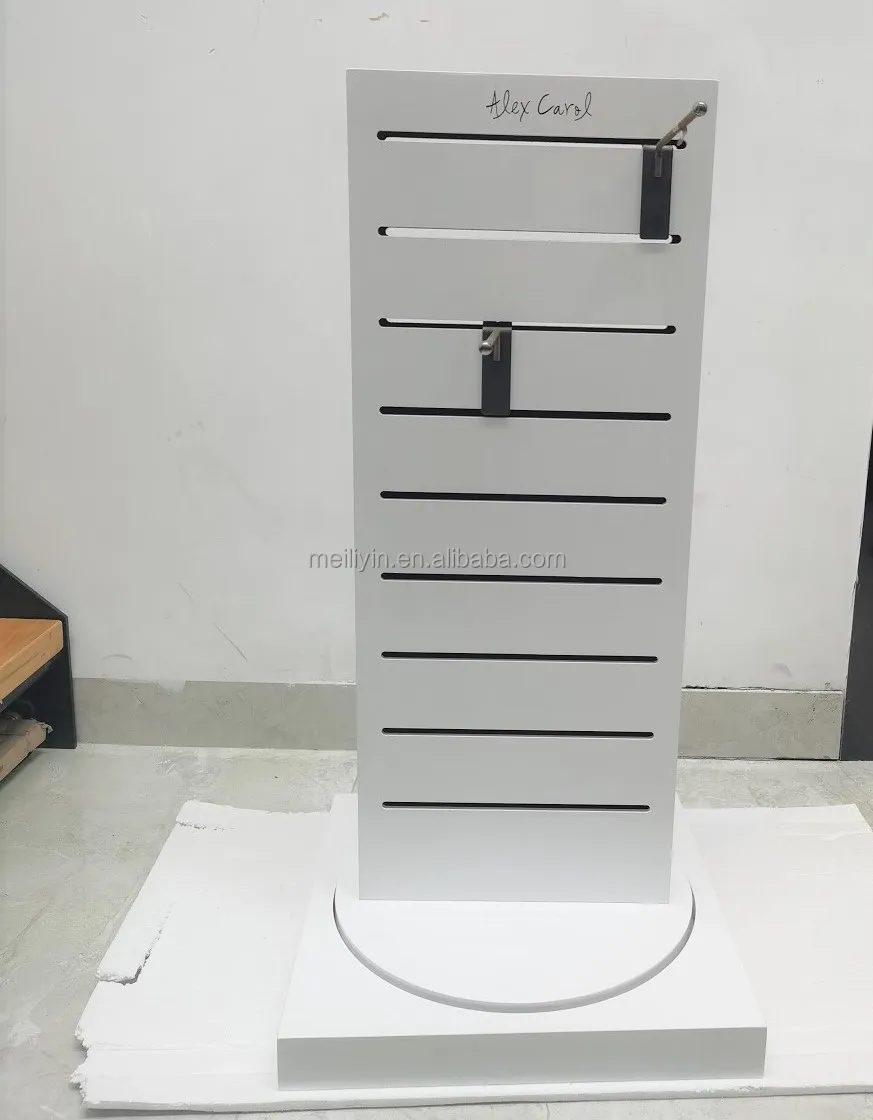 Customized Shop Double Sided Rotating Fashion Accessories Slatwall Rack ...