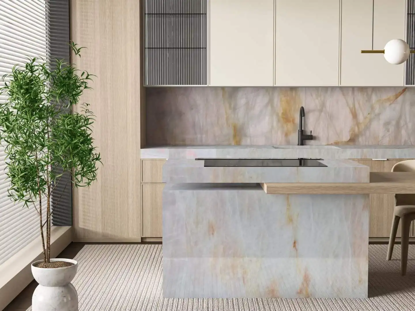 Cristallo Pink Natural Quartzite - Elegant Decor Slabs