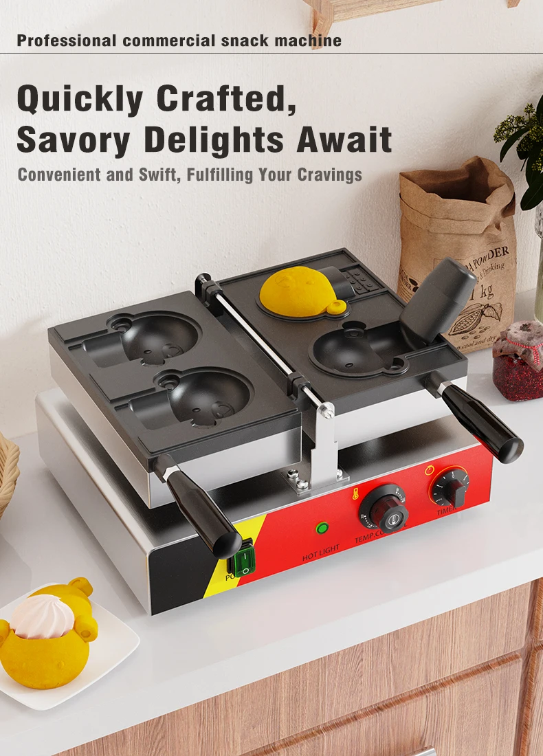Commercial Mini Waffle Maker Electric Taiyaki Bear Waffle Makers Snack ...