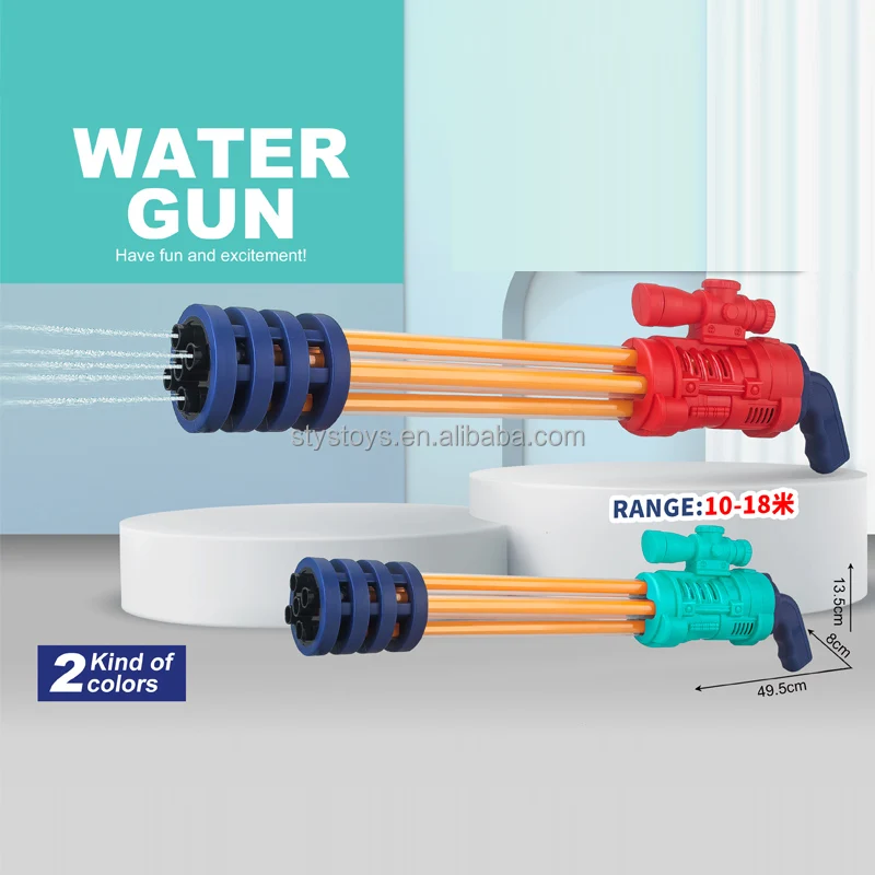 Children Beach Toys Pull Kids Water Gun 5 Tubes Water Shooter Big Water ...