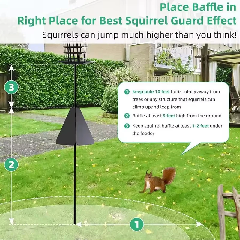 New Squirrel Baffle Hanging Bird Feeder Foldable Squirrel Guard Flapper ...