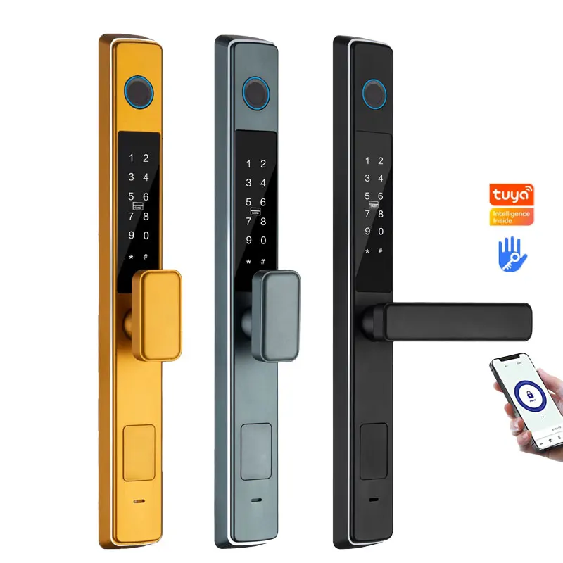 Slim Aluminum Smart Sliding Door Lock App Remote Digital Code ...