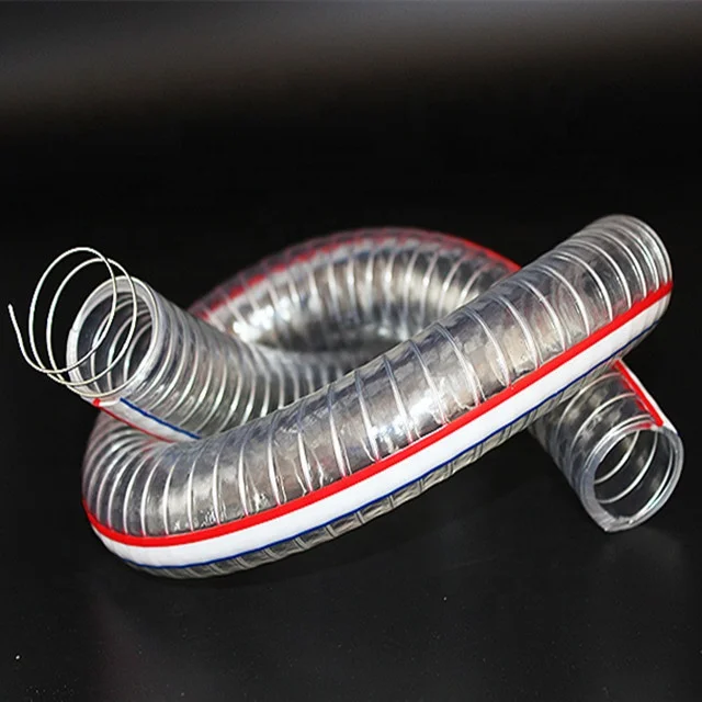 Flexible transparent PVC steel wire hose reinforced hose pipe with ...