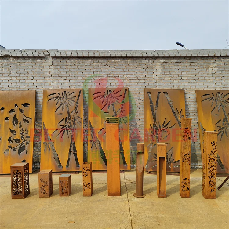 Corten Steel Bollard Lights - Durable Outdoor Garden Lighting