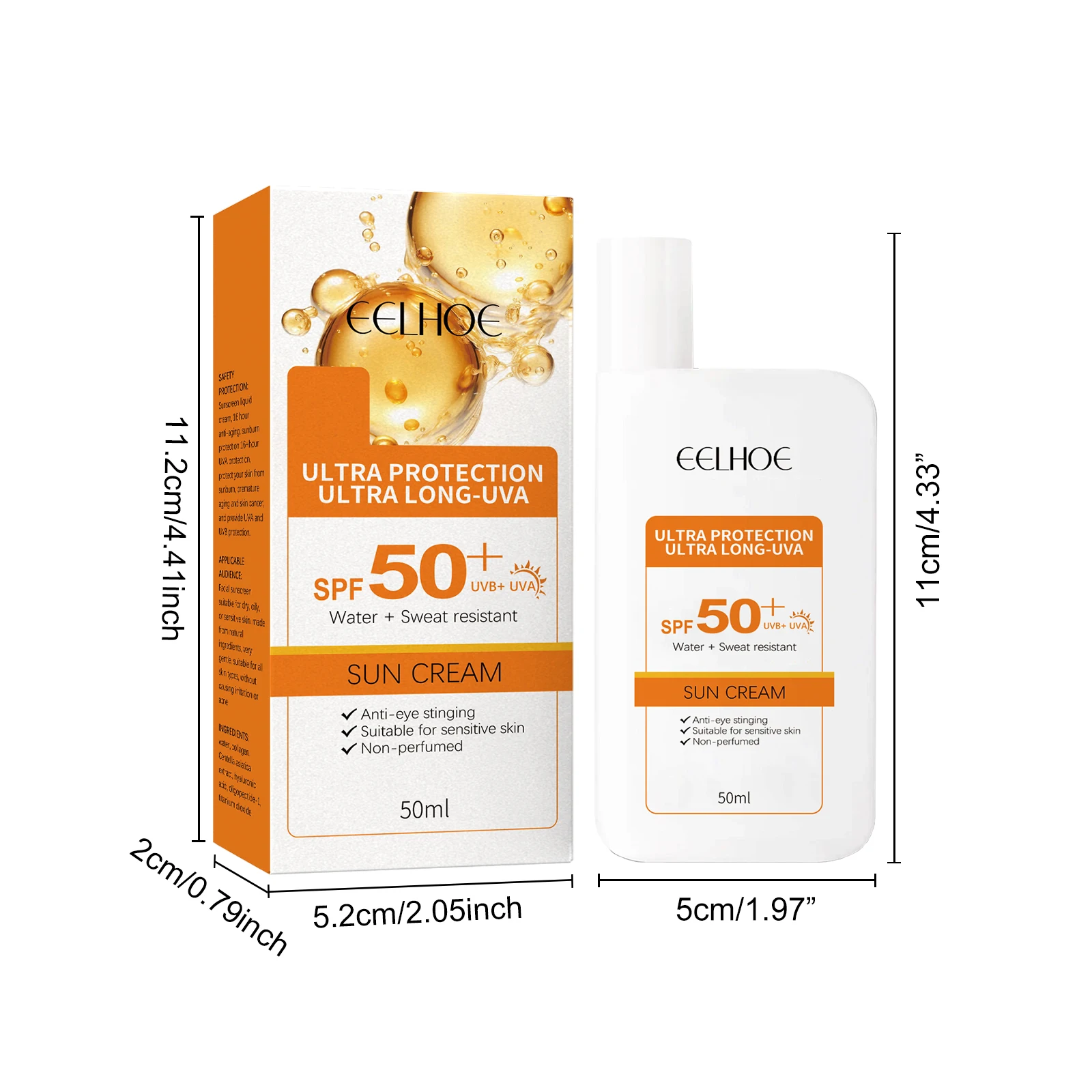 Eelhoe Oem Original Skin Care Sunscreen Spf 50+ Face & Body Uva/uvb ...
