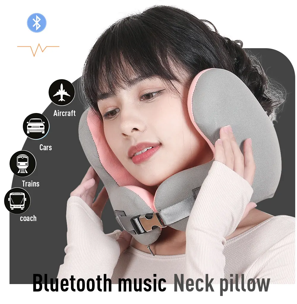 SAIEN U Shape Bluetooth Music Car Neck Pillow - Memory Foam