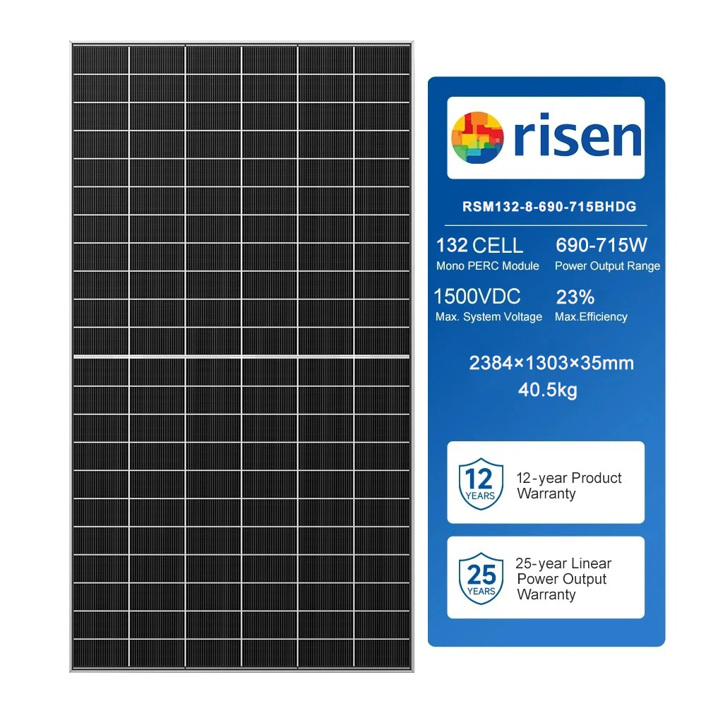 Risen Bifacial Solar Panels - 700W Power, High Efficiency