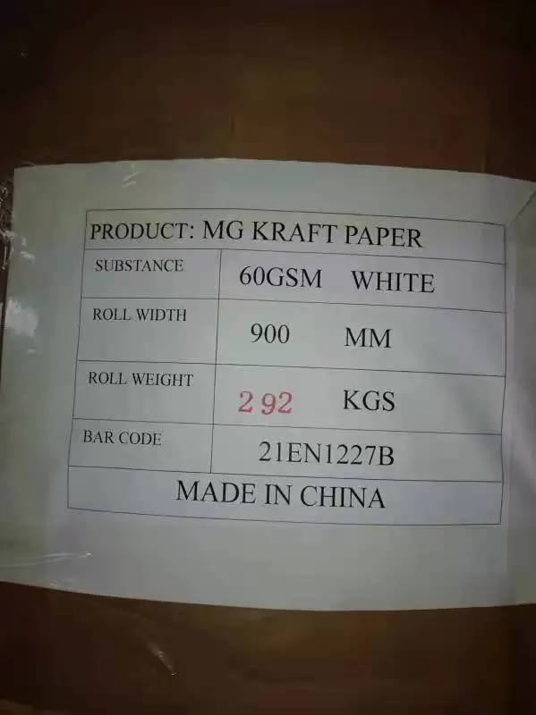 White Color Mg Kraft Paper 35 Gsm 40gsm Bleached Kraft Paper Craft ...