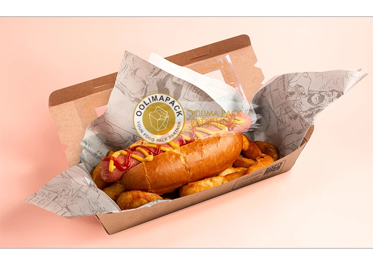 OOLIMAPACK Compostable Hot Dog Packaging - Kraft Paper