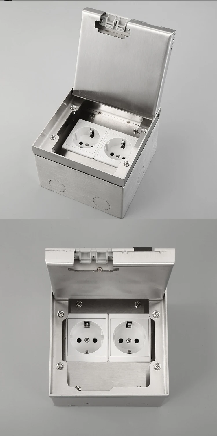 Stainless Steel Floor Socket Box - Concealed Power Outlet