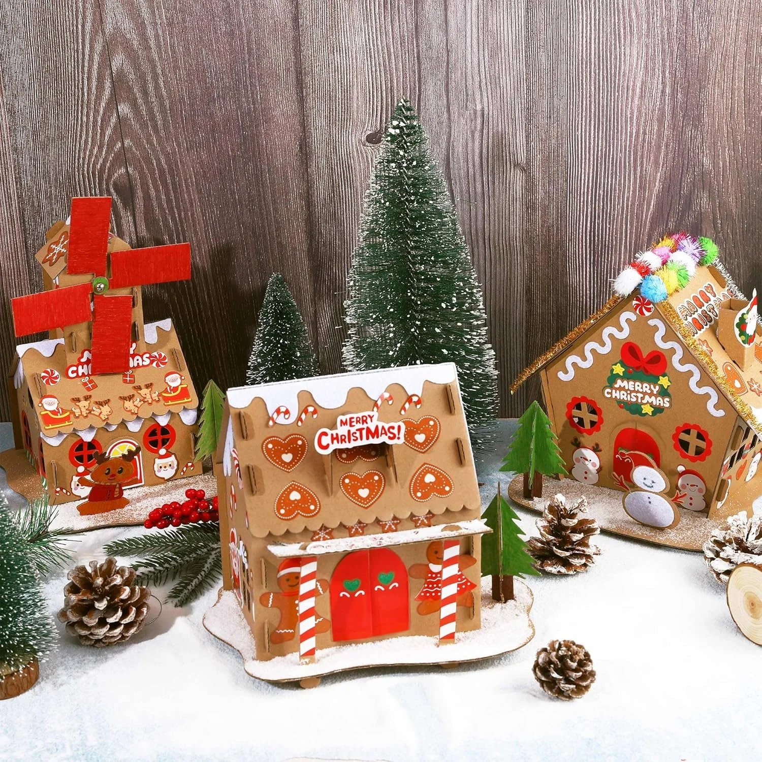 Custom Christmas House Kit Cardboard Craft House Decoration Build ...
