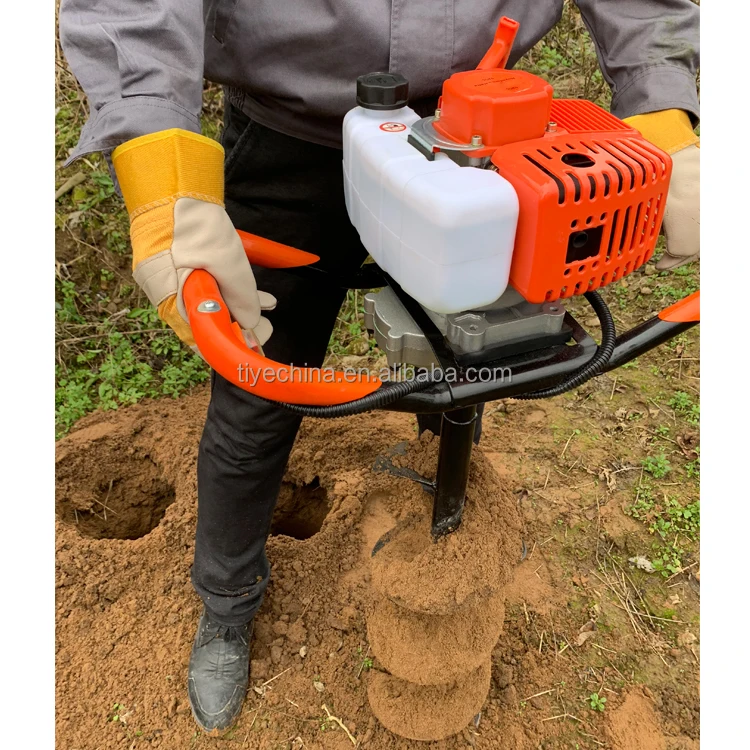 2 Stroke Gasoline Earth Auger Tree Planting Machine Ground Hole Digger ...