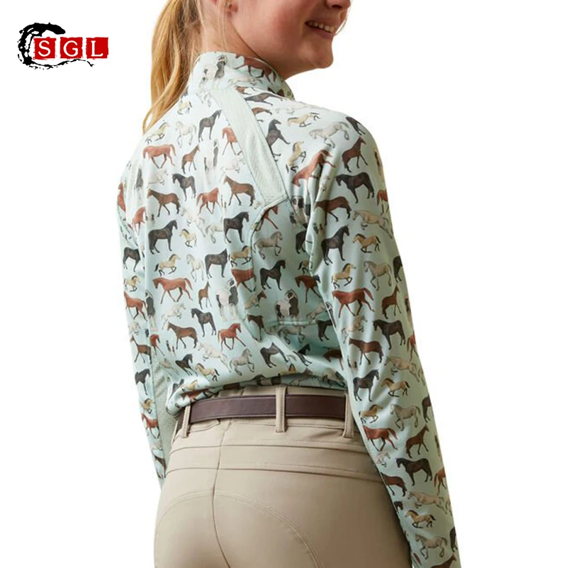 Sgl Custom Children's Equestrian Long Sleeve Base Layer Kids Horse ...