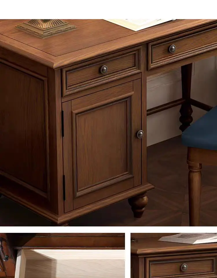 American Countryside All Solid Wood Desk Bookshelf Bookcase Combination ...