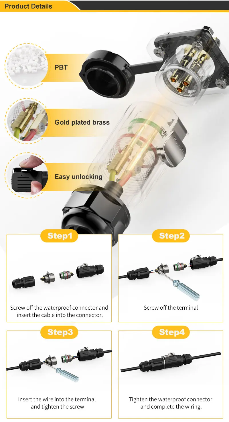 Lp20 High Pins Data Connector Male Female Ip68 Waterproof Power ...