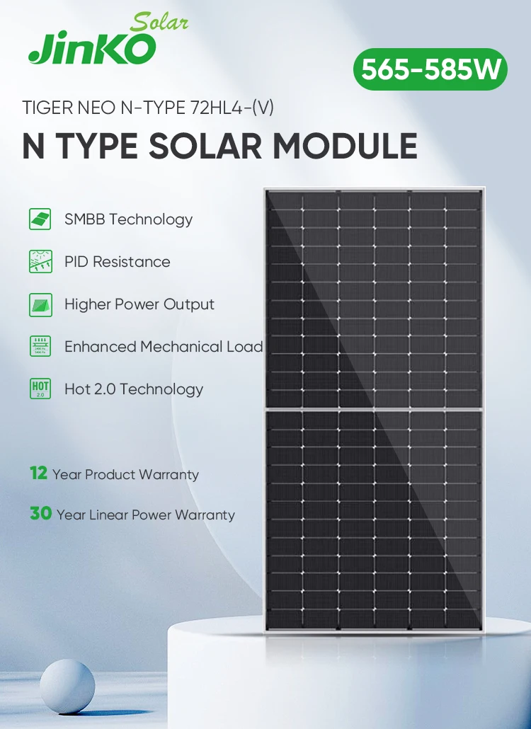 Jinko Tiger Neo N Type Pv Module Panel 565w 570w 580w 585w Half Cell ...