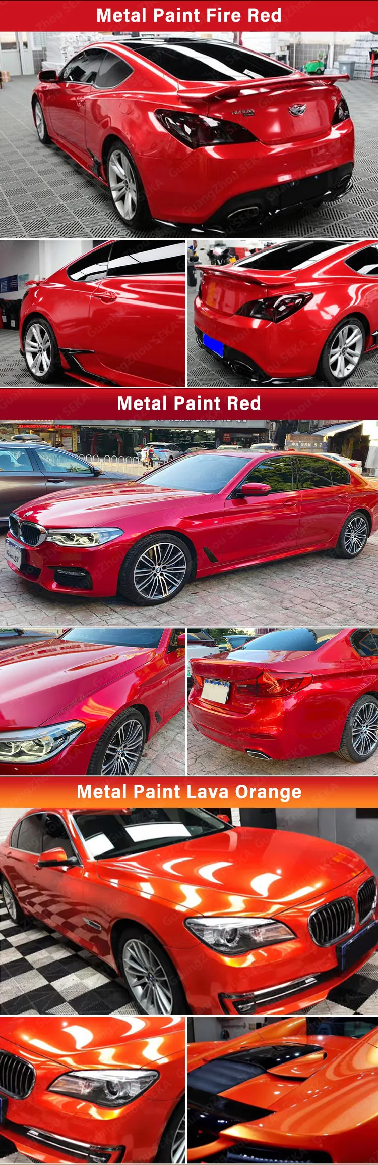 5x59ft PVC Car Wrap Vinyl Film - Super Bright Metal Amber Gold