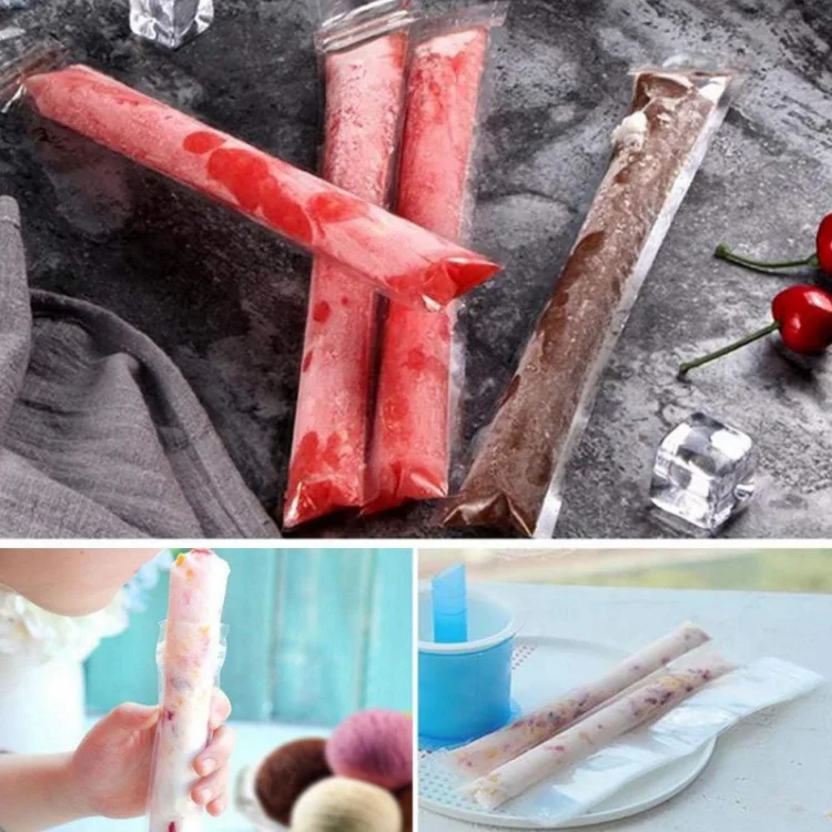 Clear Heat Seal Plastic Ice Pop Mold Bags - Perfect for Party Favors