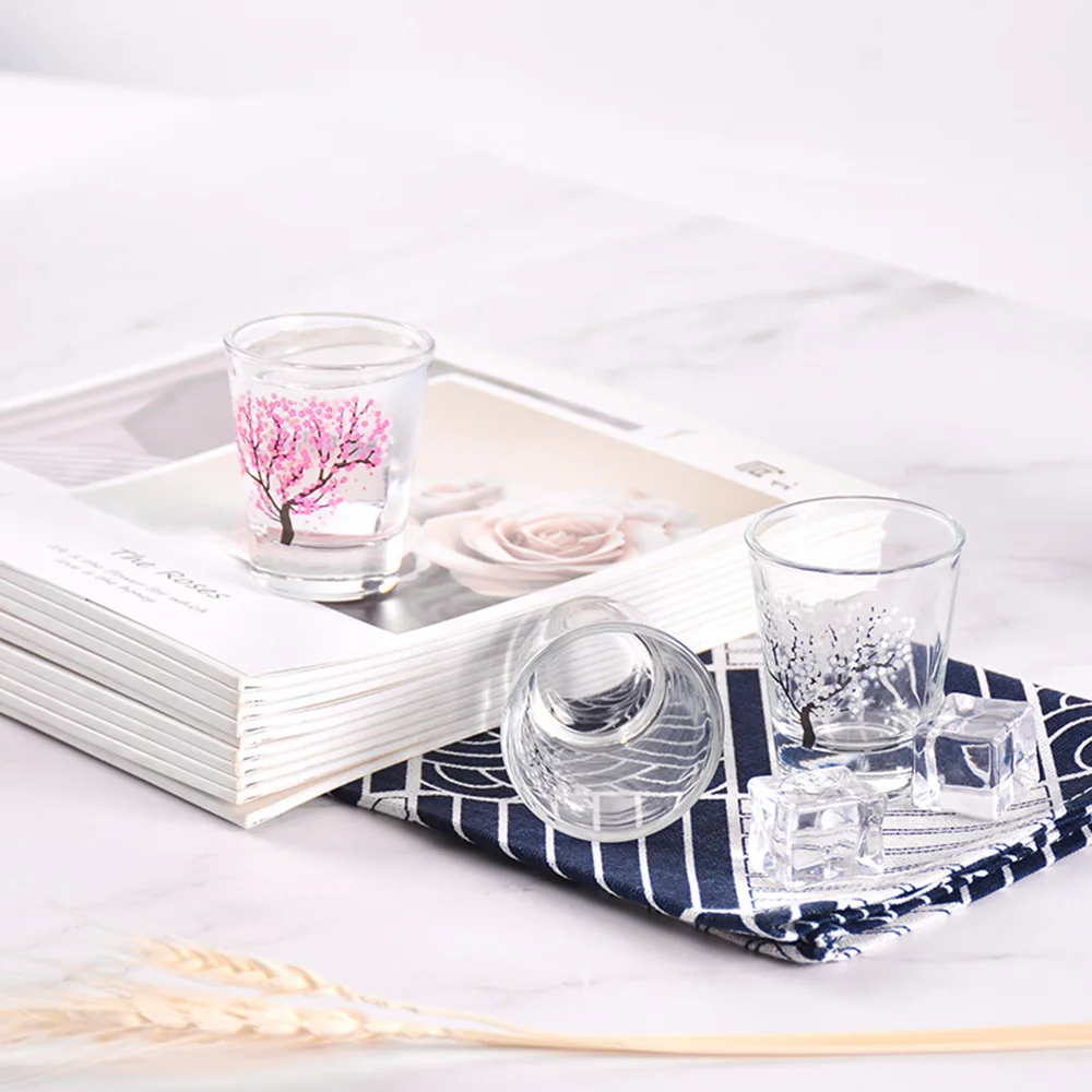 Cherry Blossom Color Changing Mini Glass Cups 2 Ounce Tequila Shot ...