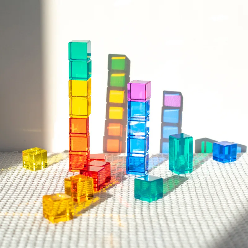 Wholesale Rainbow Translucent Acrylic Rectangular Building Block Set ...