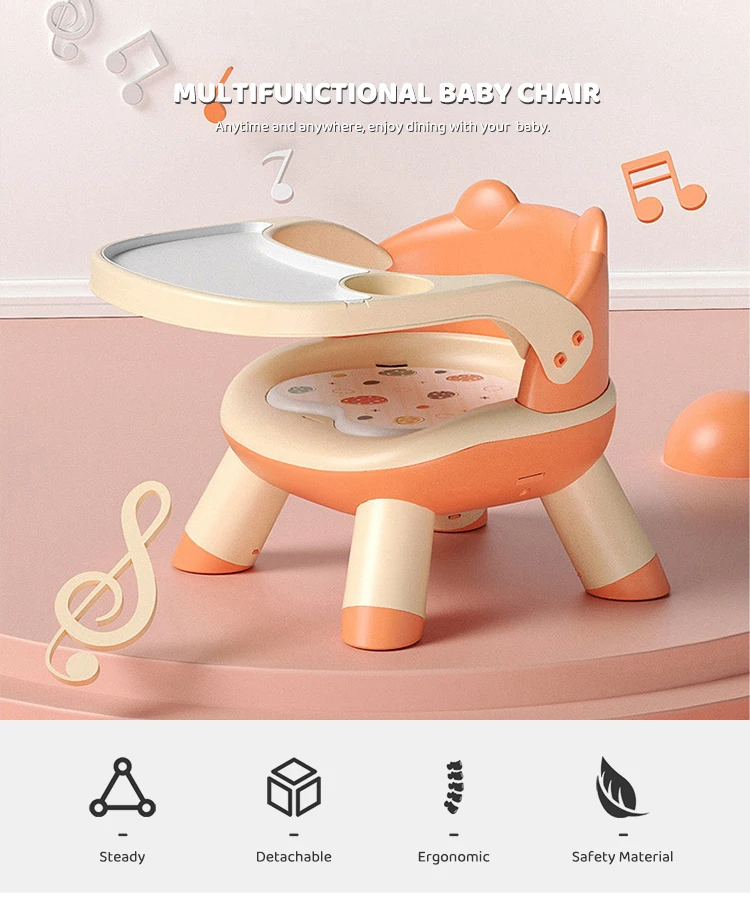 Small Baby Dining Table - Cartoon Plastic Boost Chair