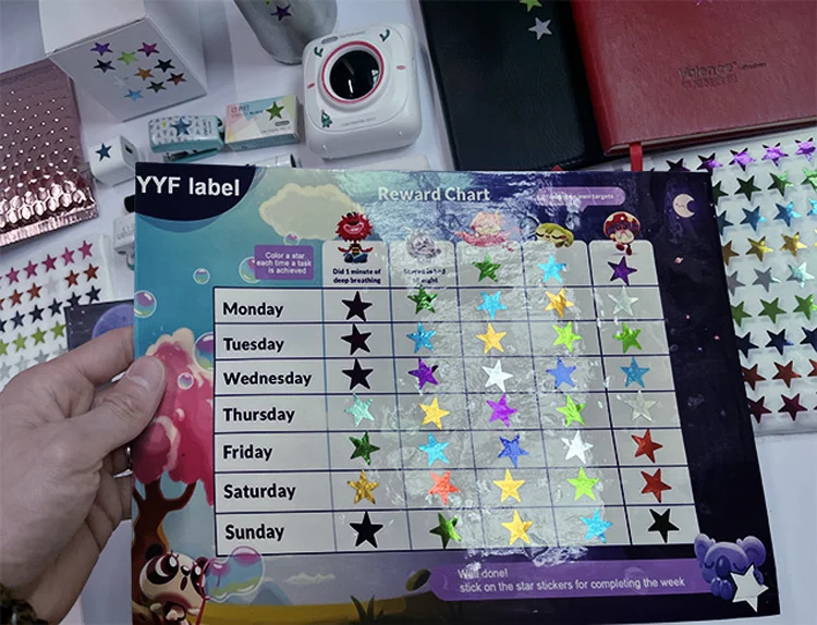 Custom Vinyl Shining Stars Sticker Printing Die Cut Sheet For Kids ...