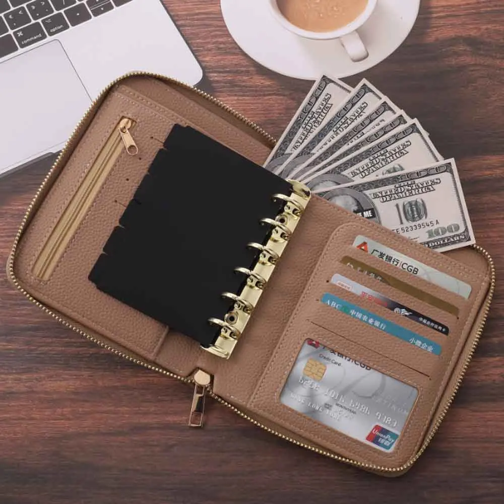 Custom Logo Budget Binder - Eco-Friendly Pebble Leather