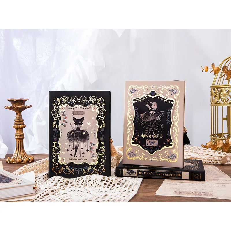 Vintage Creative Gold Foil Hardcover Exquisite Notebook School Student ...