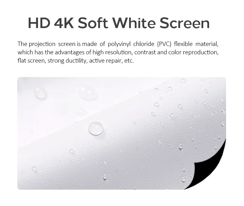 Projector Screen with Stand 144 Inch 16:9 HD 4K Outdoor Indoor ...