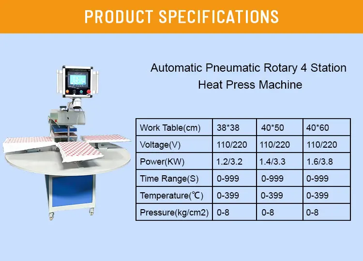 Doyan Carousel Semi-Automatic 4 Station Heat Press Machine