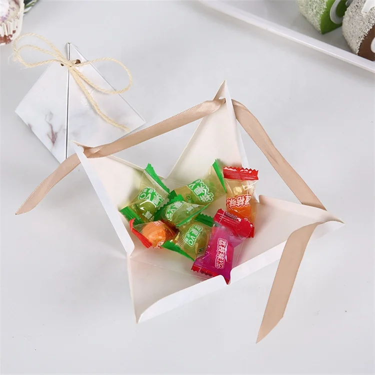 Wholesale Ribbon Pyramid Boxes Baby Shower Wedding Triangle Chocolate ...
