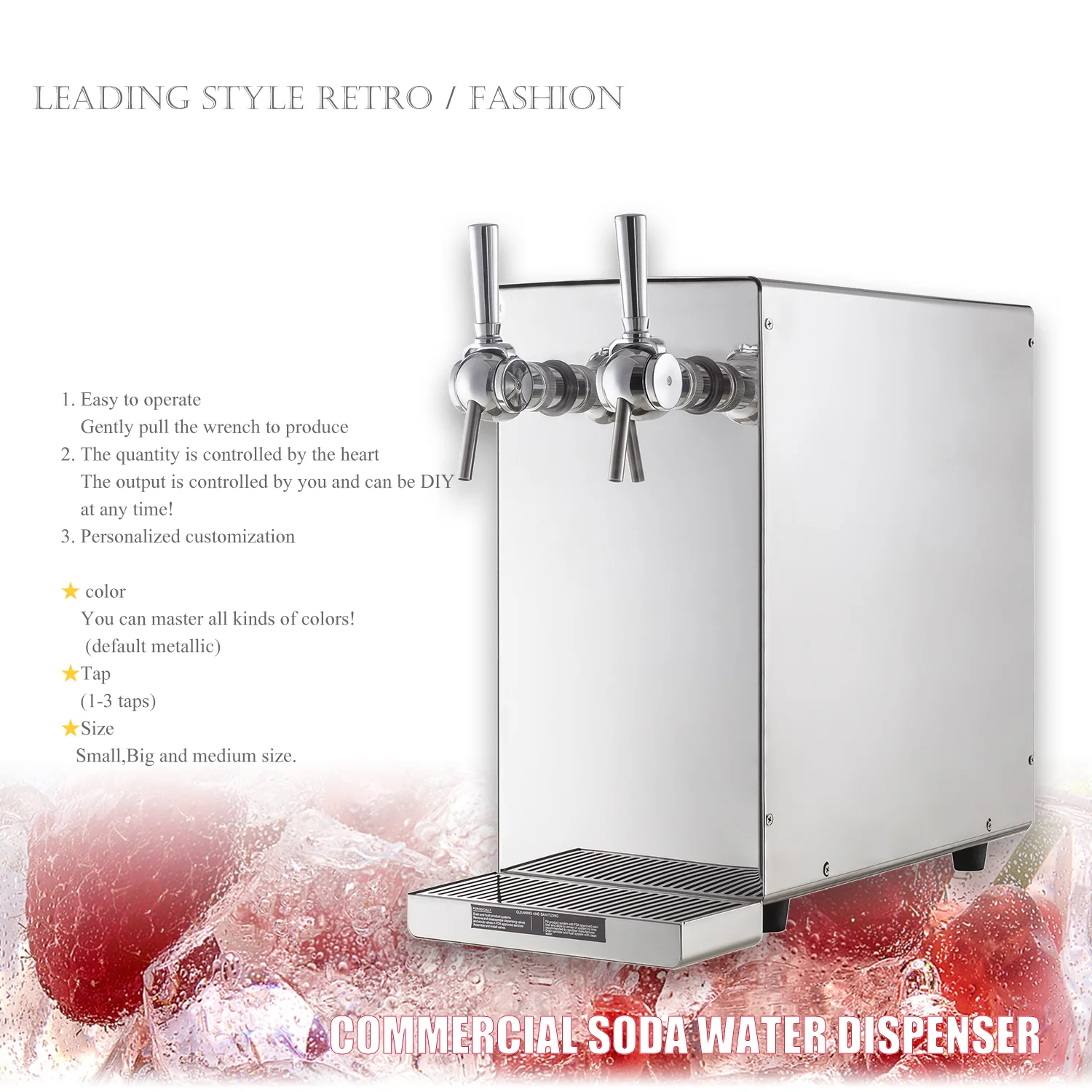 Soda Machine with Built-in Carbonator and Cooling System