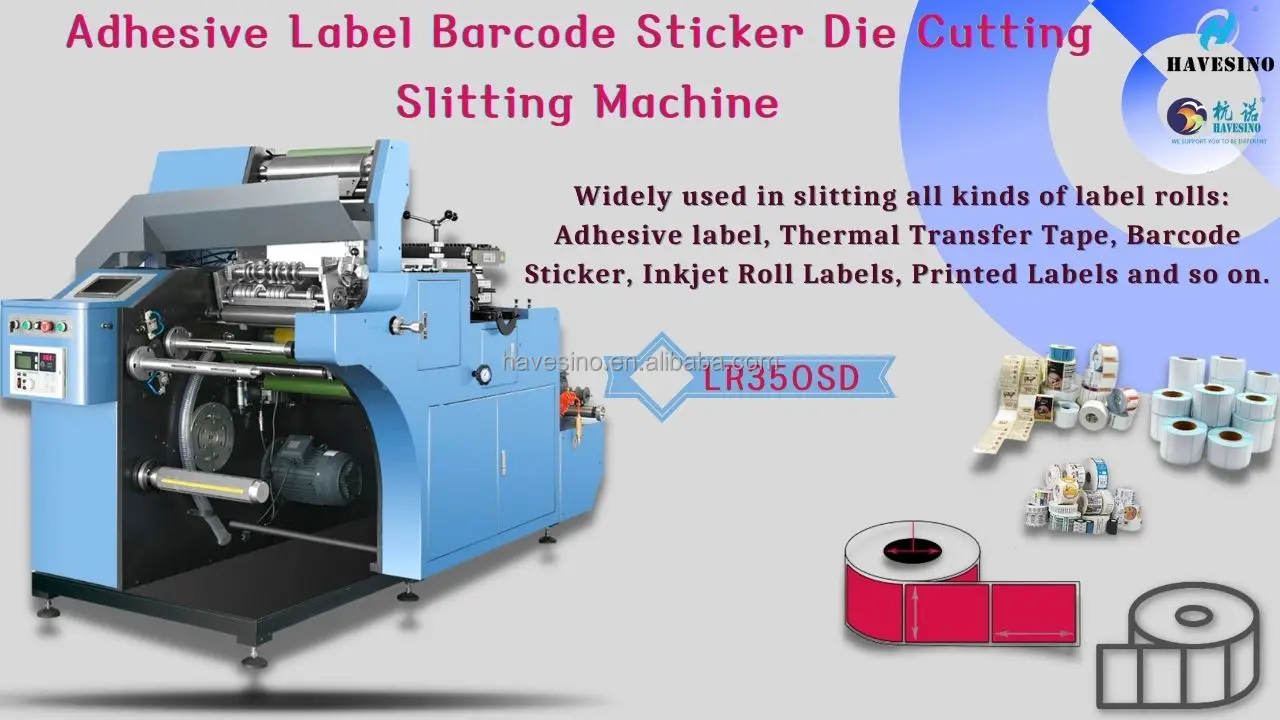 Adhesive Label Roll Slitting Rewinding Machine - LR350SD