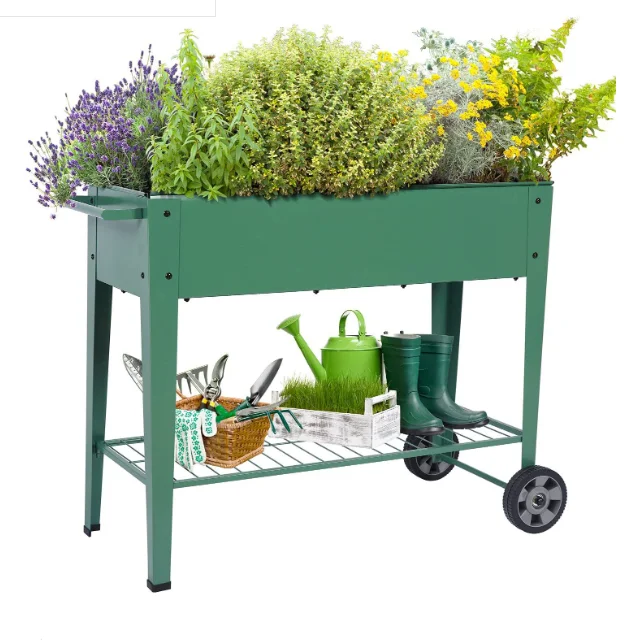 Factory Sample Custom Mobile Planter Box Elevated On Wheels Portable ...