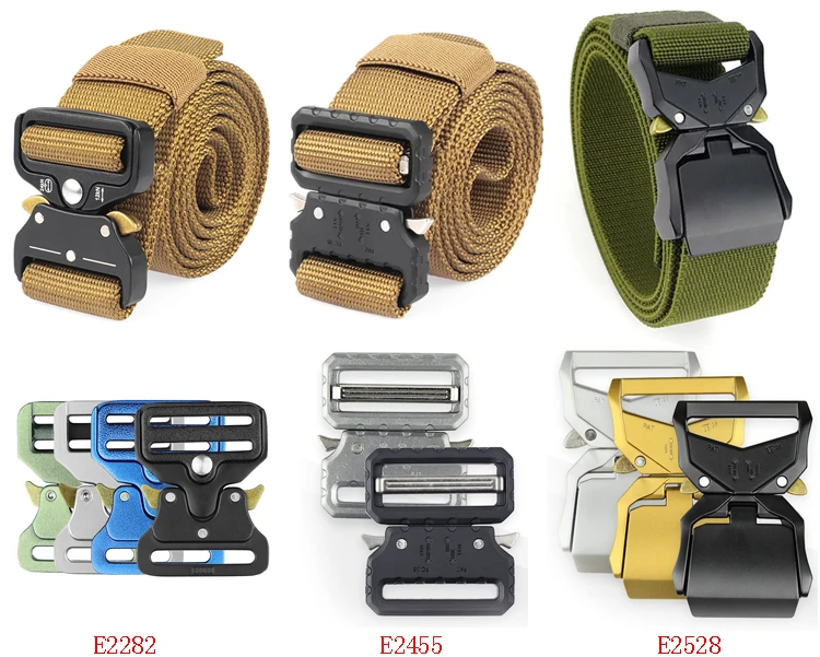 Men's Tactical Belt Metal Buckle Woven Quick Release Duty Belt Hunting ...
