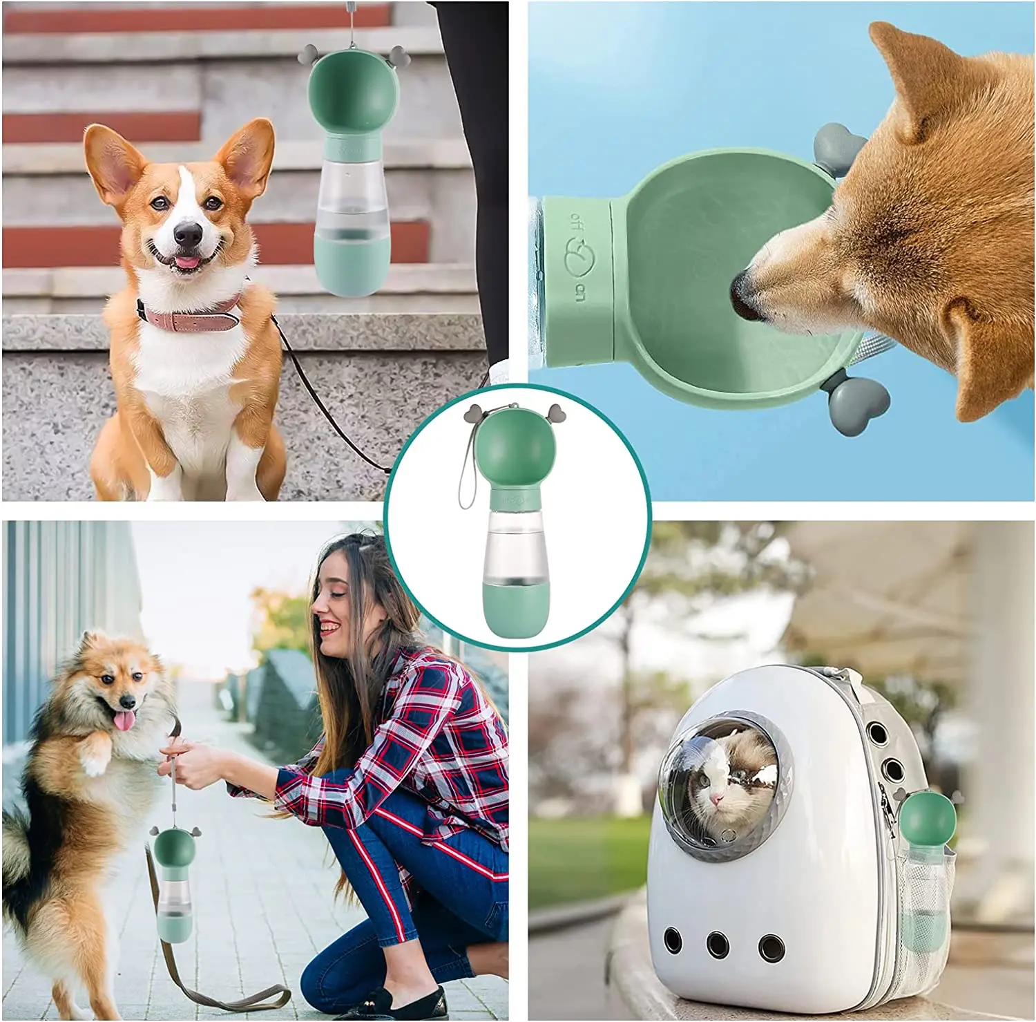 Shurui Pet Portable Dog Bottle Dispenser Pet Kettle Water Bowl Dog ...