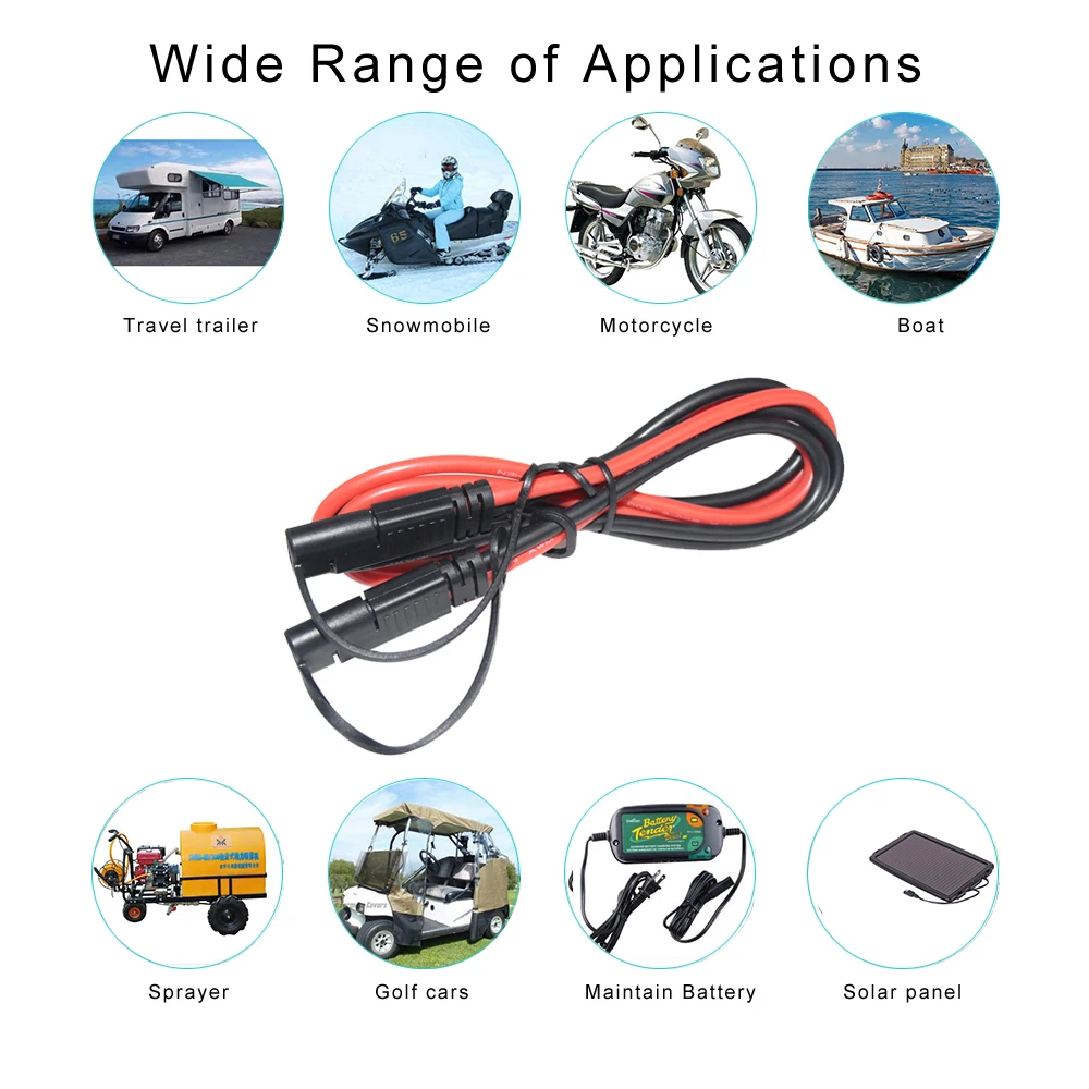 For KUNCAN SAE Plug Quick Release 18/2 2Pin Spt2 Cable Copper Conductor ...