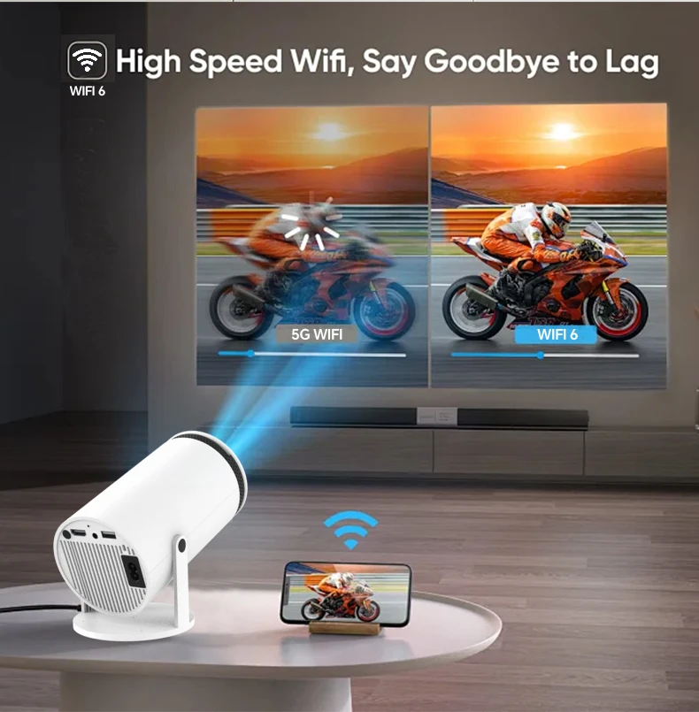 TXCZ HY300 Smart Projector - Ultra Fast Wifi6g & 4K HD
